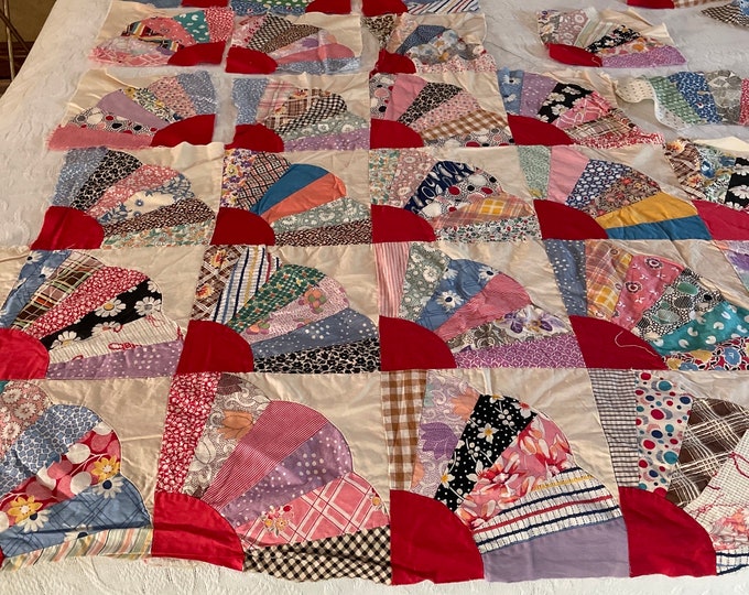 46 Vintage Grandmother's Fan Quilt Blocks - Etsy