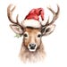 10 Christmas Deer Clipart, Deer With Santa Hat, Raindeer Clipart ...