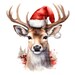 10 Christmas Deer Clipart, Deer With Santa Hat, Raindeer Clipart ...