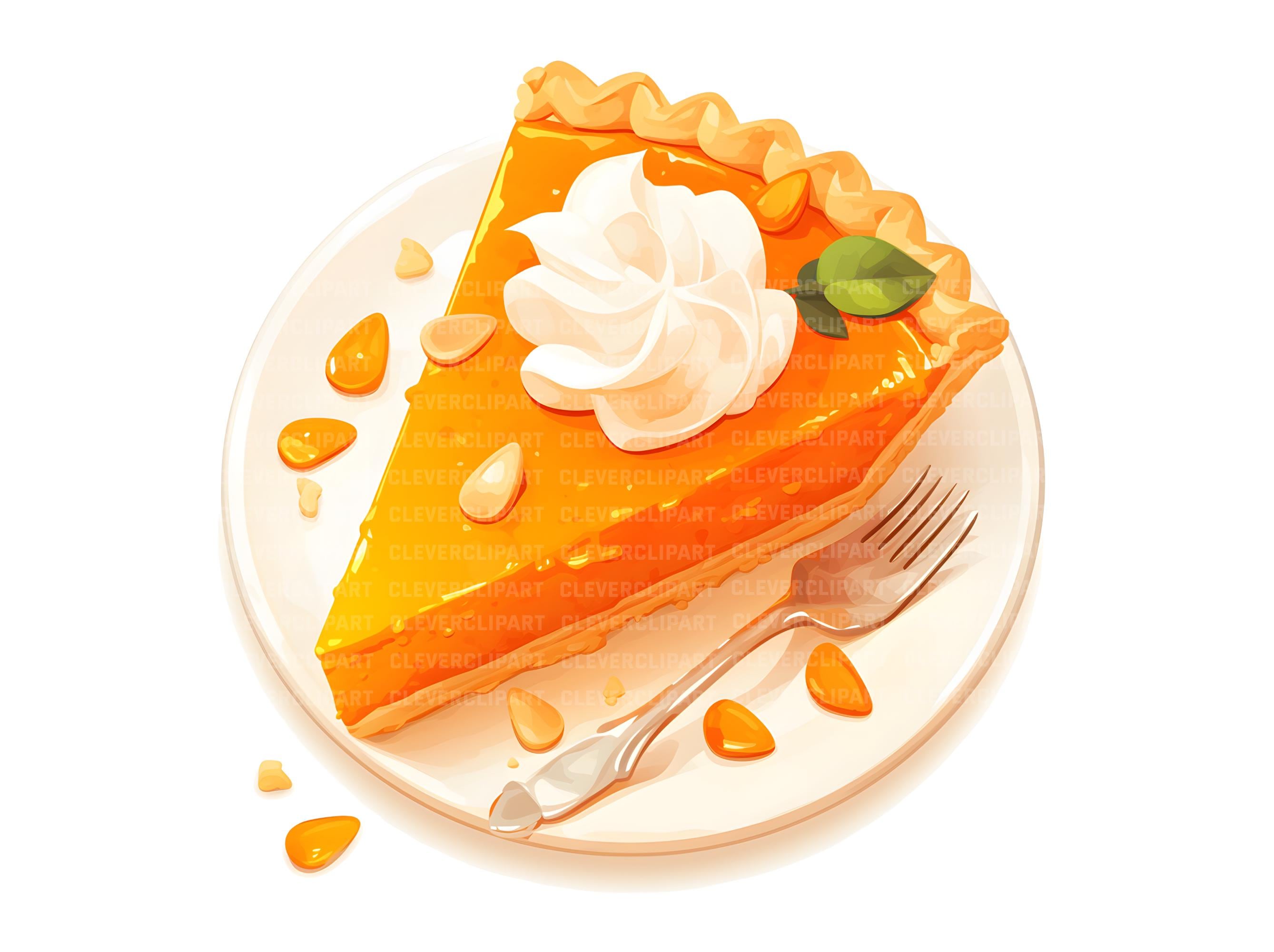10 Pumpkin Pie Clipart, Autumn Dessert, Pumpkin Pie Art, Pumpkin Pie ...