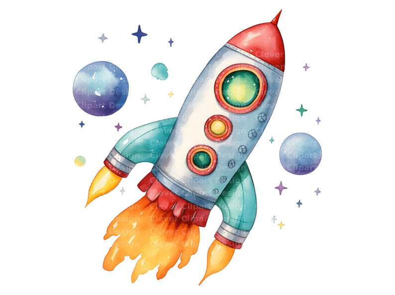 10 Rocket Clipart, Space Rocket Clipart, Rocketship PNG, Cute Rocket ...