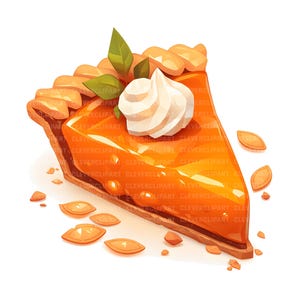10 Pumpkin Pie Clipart, Autumn Dessert, Pumpkin Pie Art, Pumpkin Pie ...