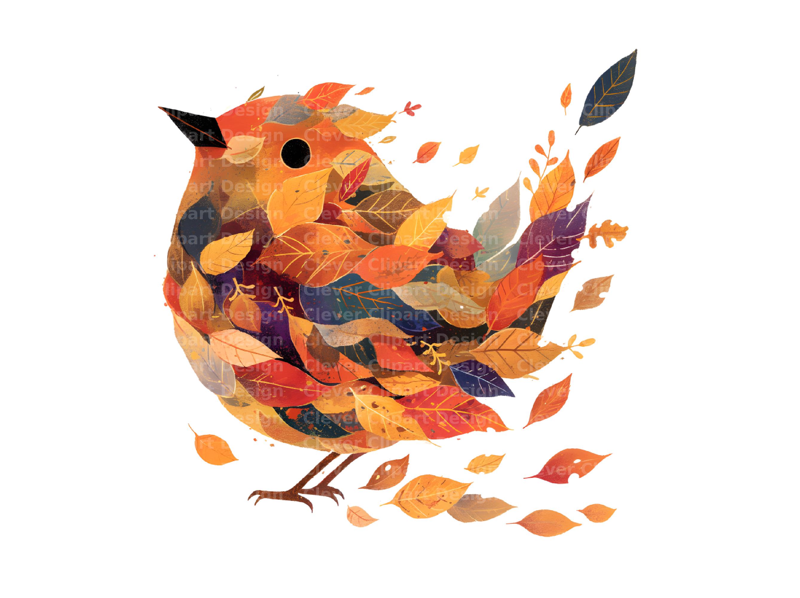 10 Autumn Bird Clipart, Fall Bird Clipart, Leaf Bird PNG, Bird PNG ...