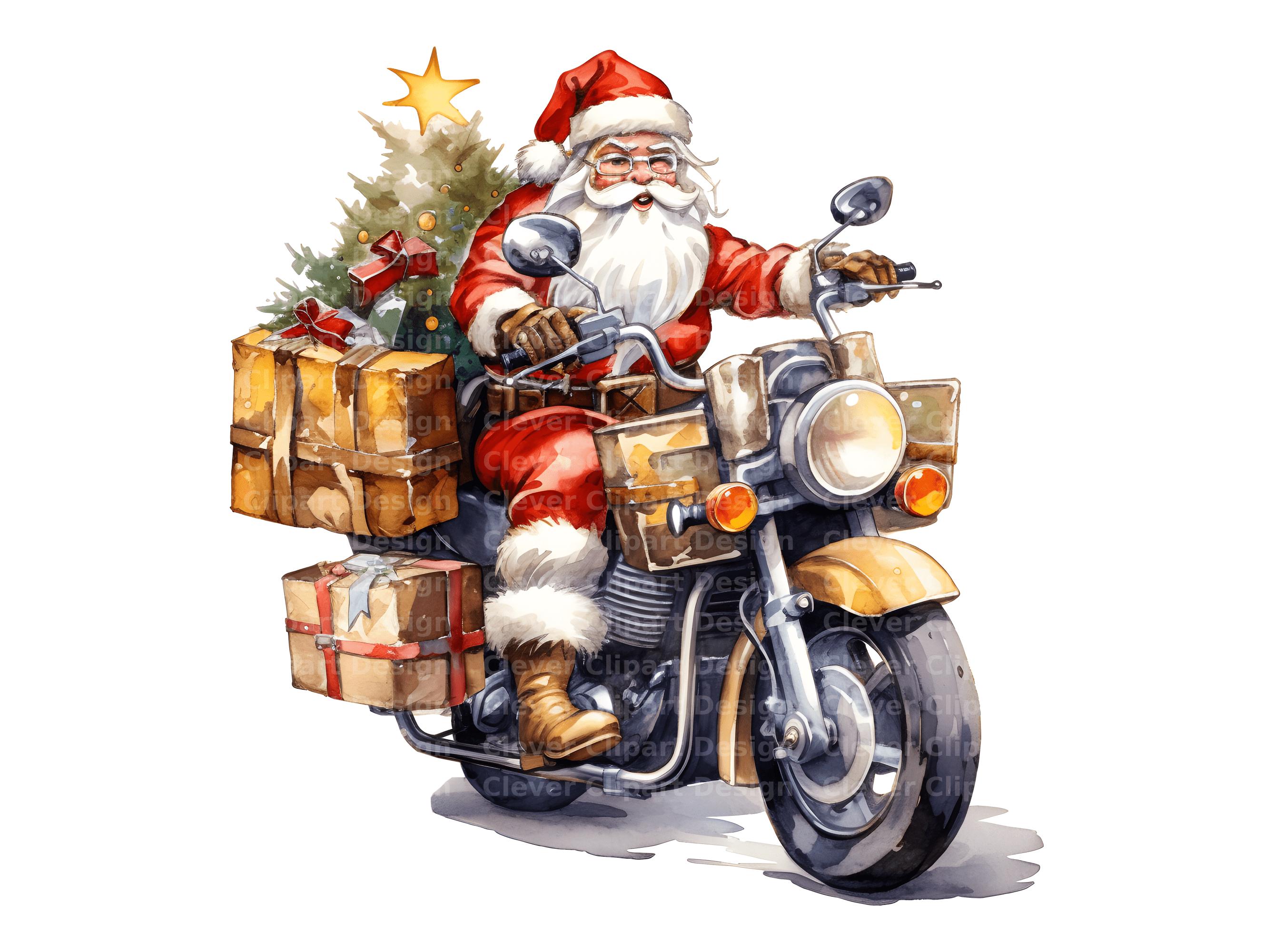 10 Santa Bike Clipart, Santa Motorcycle, Santa Motorbike PNG, Santa Bike Riding, Santa Bike PNG ...