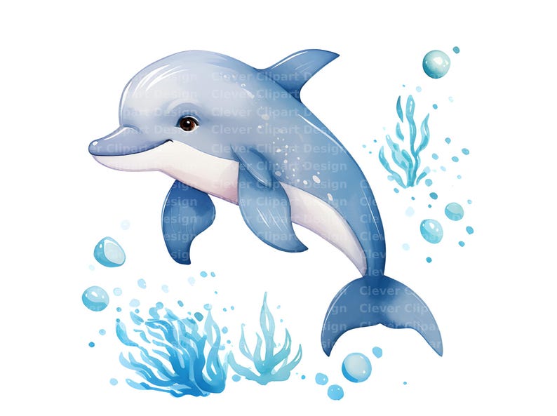 10 Cute Dolphin Clipart, Nursery Dolphin, Dolphin PNG Bundle, Dolphin ...