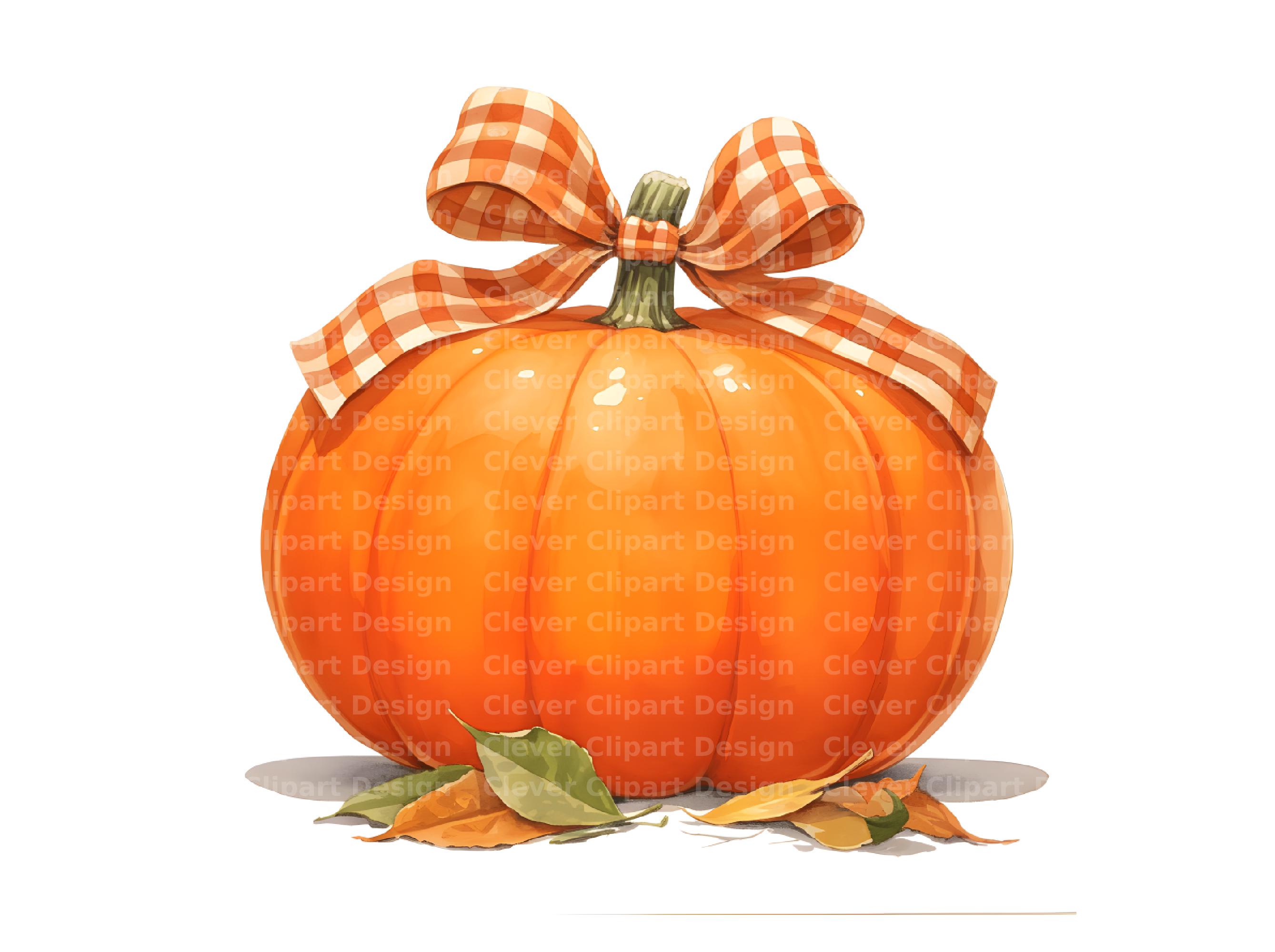 10 Fall Pumpkin Clipart - Watercolor Autumn Pumpkins, Halloween Decor ...