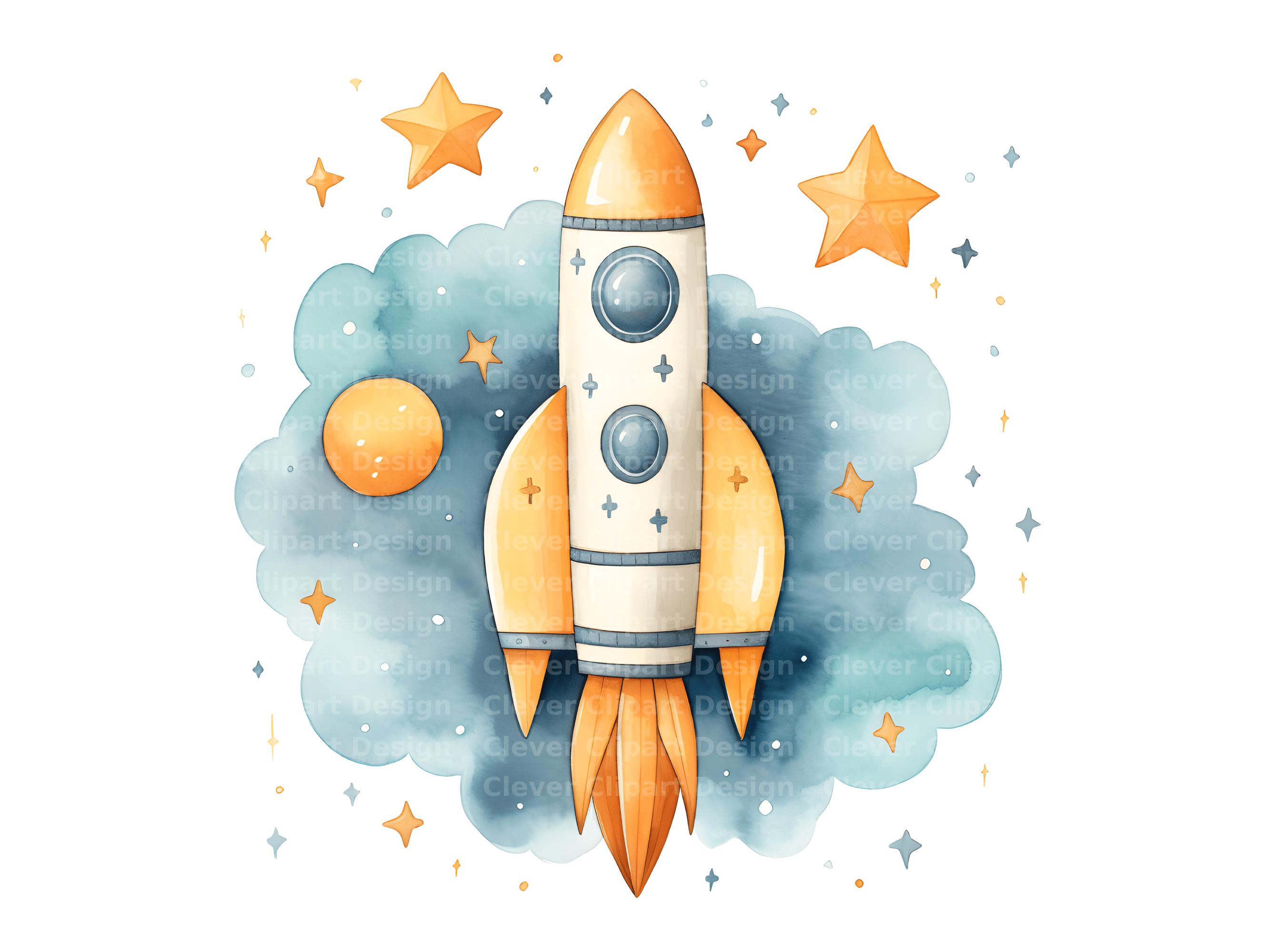 10 Rocket Clipart, Space Rocket Clipart, Rocketship PNG, Cute Rocket ...