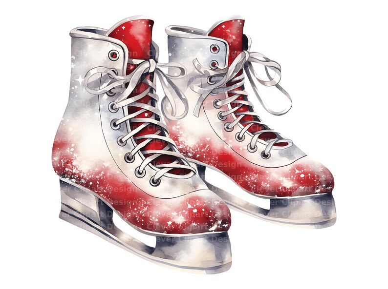 10 Ice Skates Clipart - Watercolor Winter Skates PNG Bundle - Etsy