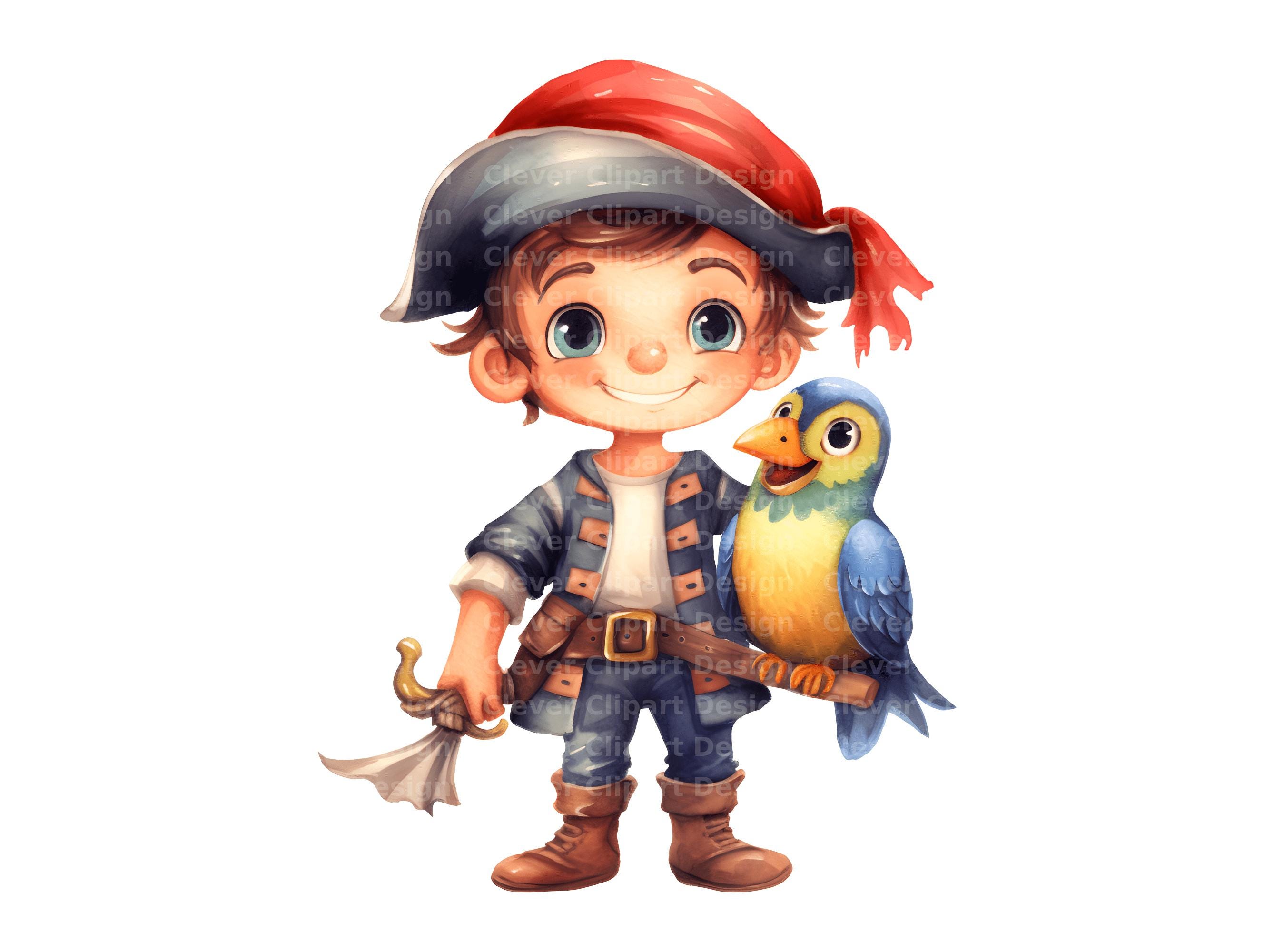 10 Cute Pirate Clipart, Nursery Pirate, Pirate PNG Bundle, Pirate ...