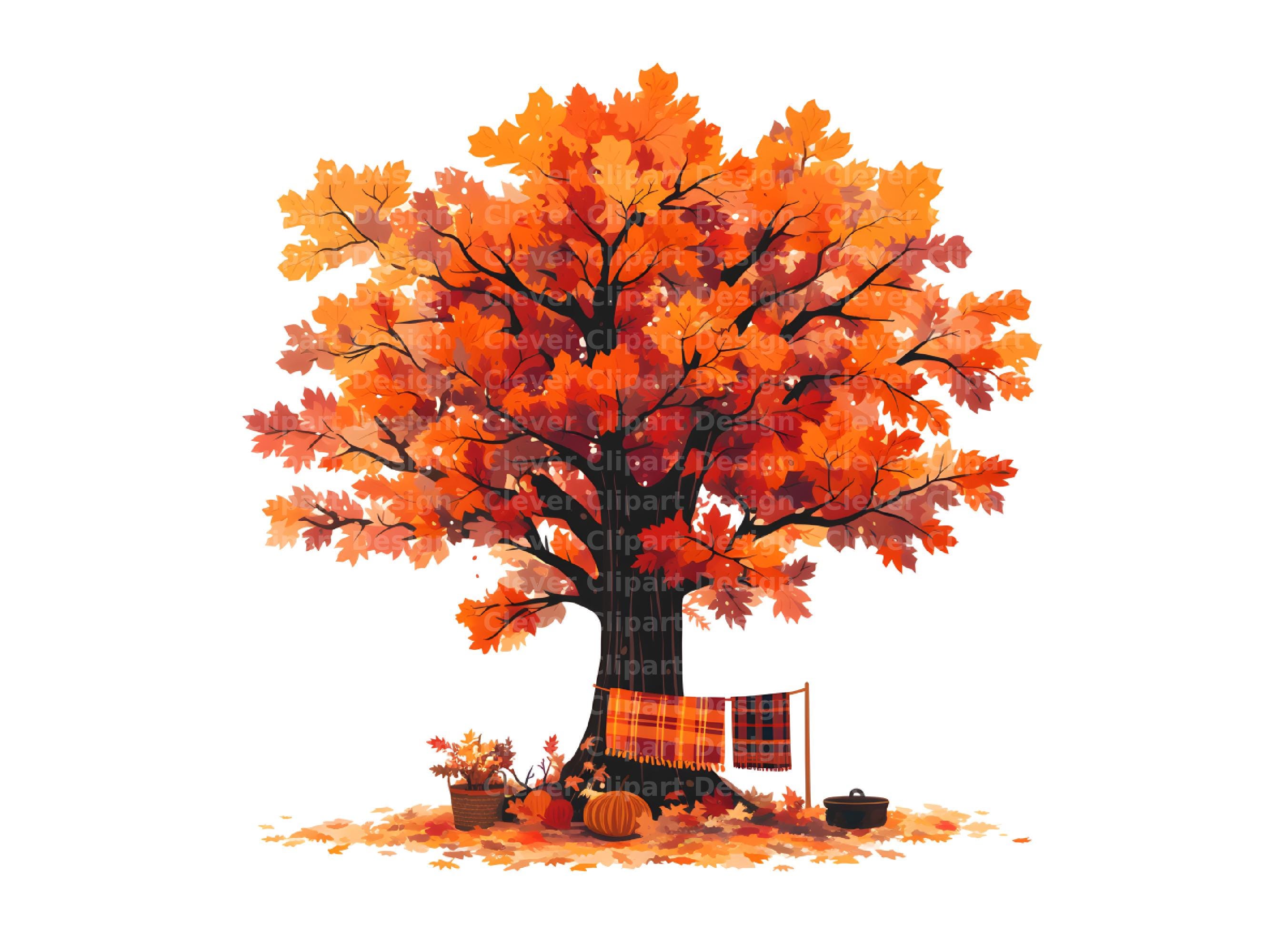 10 Autumn Tree Clipart, Fall Tree Clipart, Autumn Tree PNG, Fall Tree ...