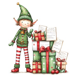 10 Whimsical Christmas Elf Clipart - Quirky Elf Clip Art Set (PNG/JPG ...