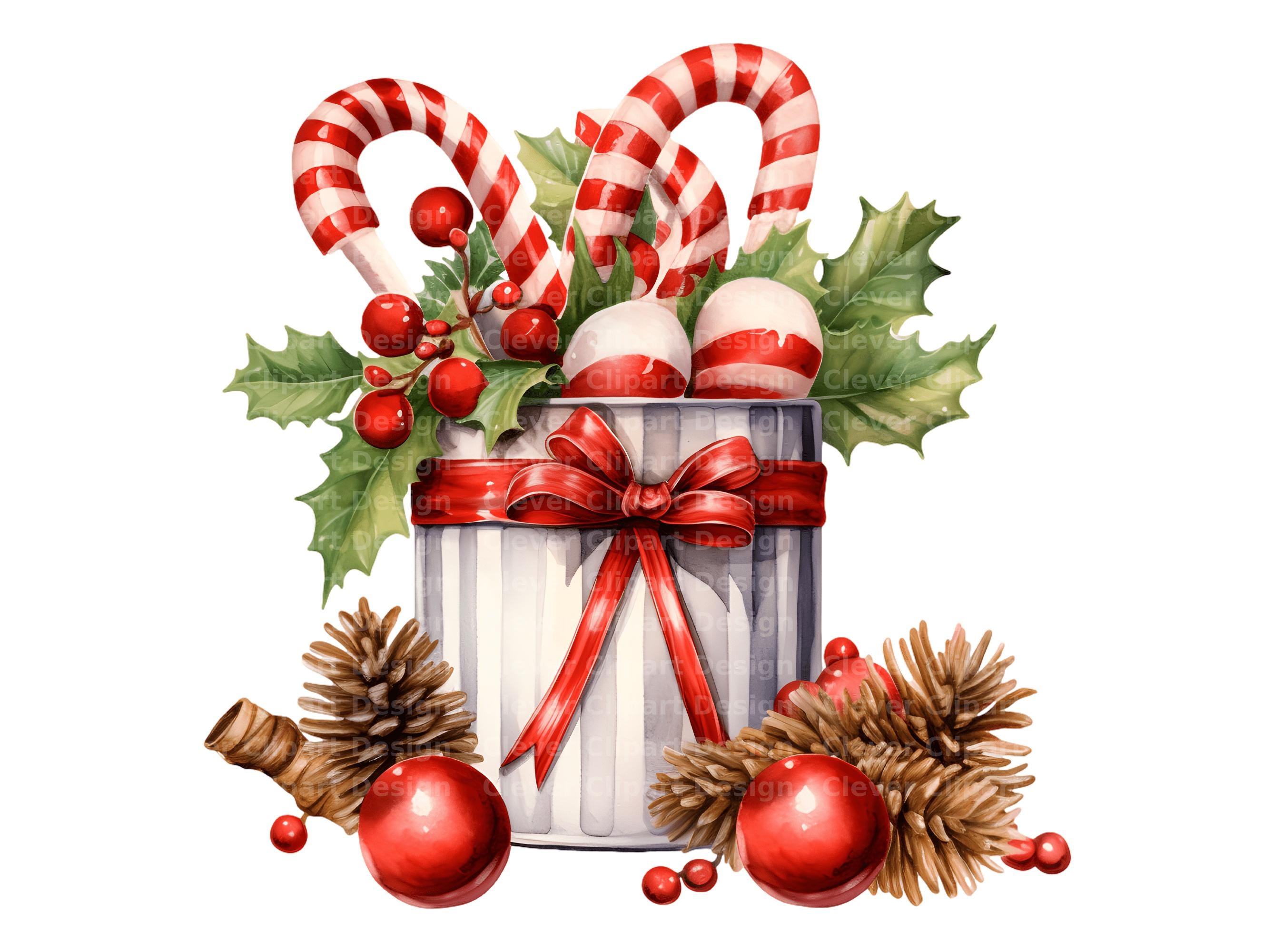 10 Candies Clipart, Christmas Candy Jar, Candies PNG Bundle, Christmas ...