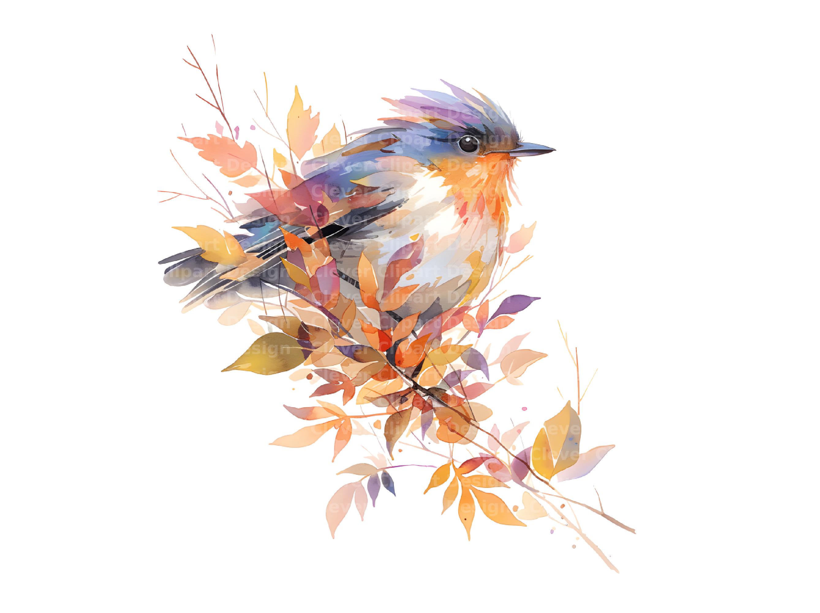 10 Autumn Bird Clipart, Fall Bird Clipart, Leaf Bird PNG, Bird PNG ...