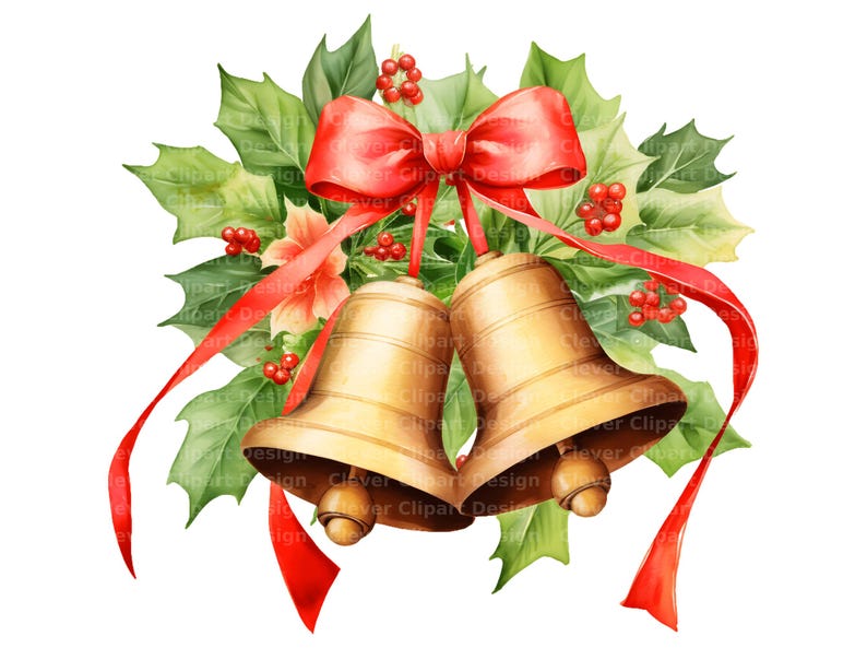 10 Christmas Bells Clipart, Golden Bells Clipart, Bells PNG, Bells ...