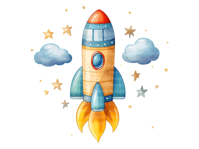10 Rocket Clipart, Space Rocket Clipart, Rocketship PNG, Cute Rocket ...