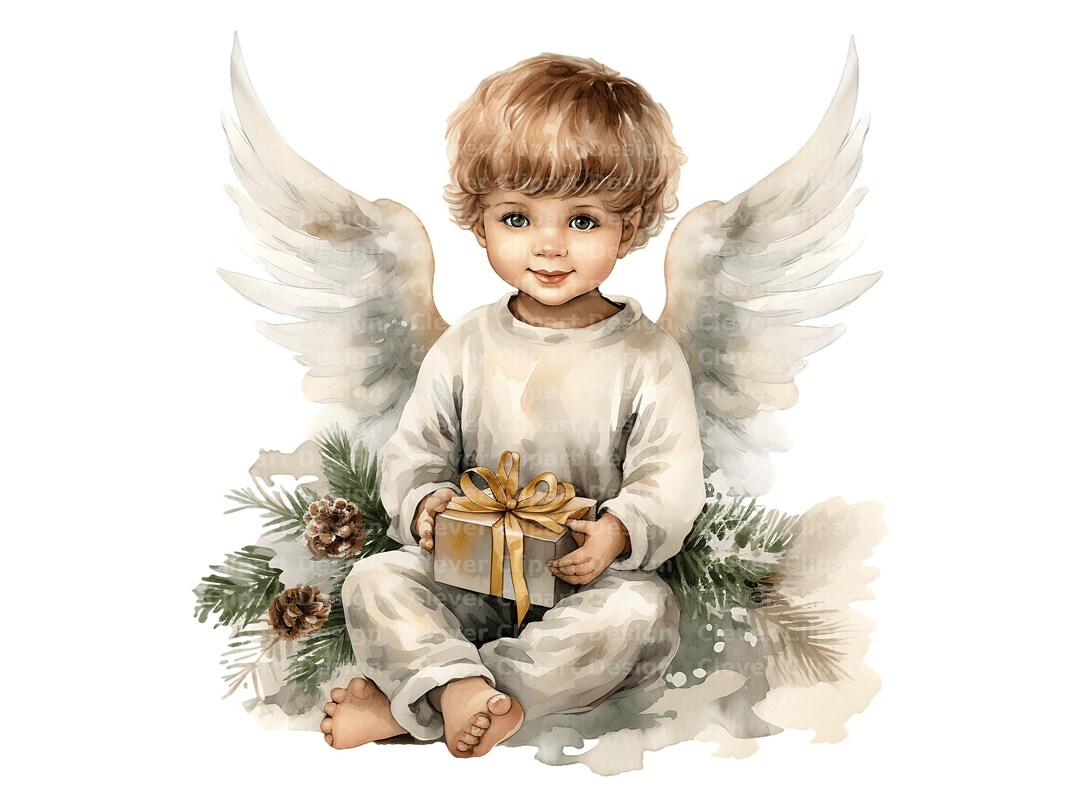 10 Angel Boy Clipart, Christmas Angel PNG, Baby Angel Clipart, Little ...
