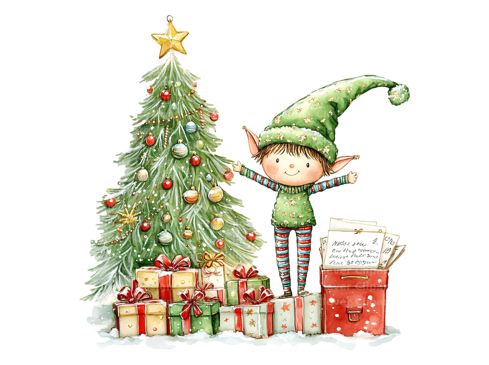 10 Whimsical Elf Clipart, Christmas Elf Clipart, Quirky Christmas ...