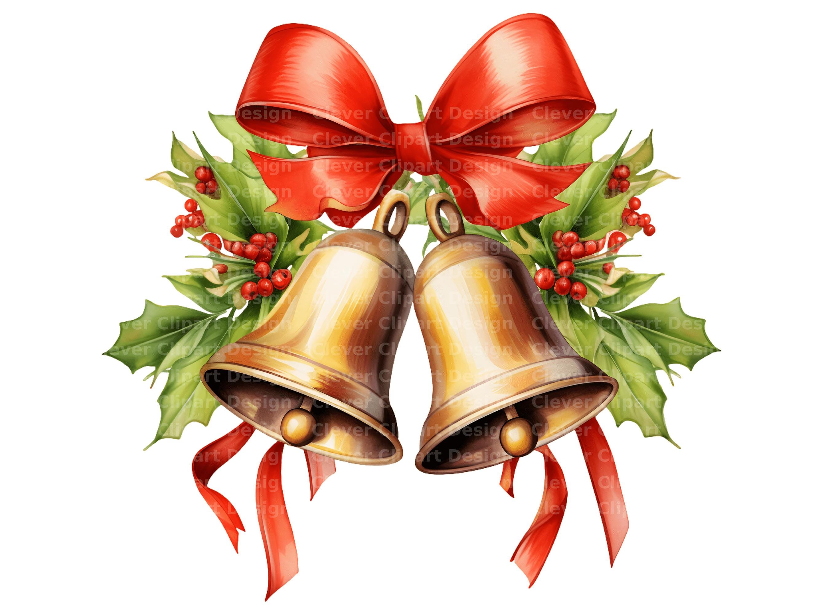 10 Christmas Bells Clipart, Golden Bells Clipart, Bells PNG, Bells ...