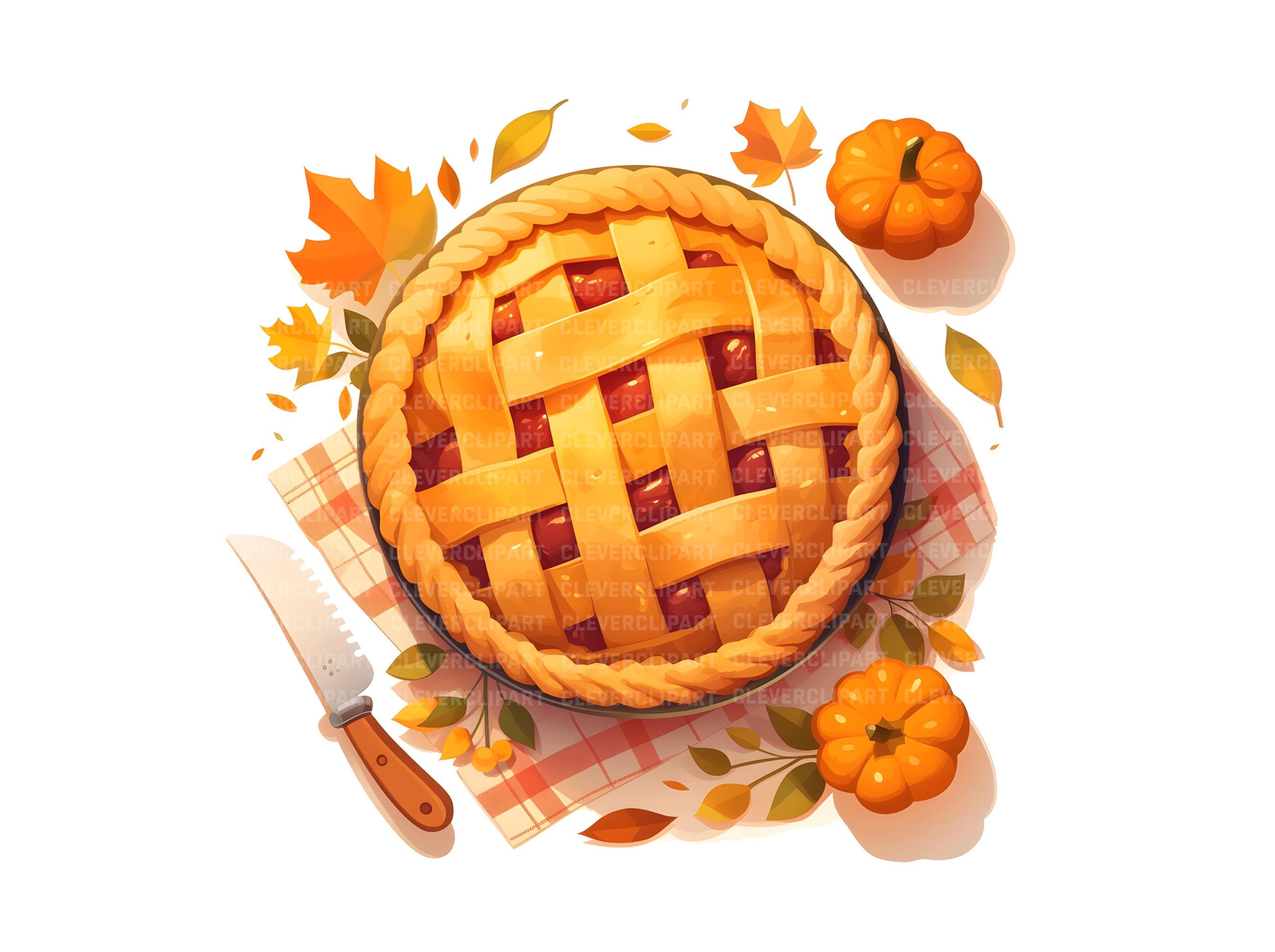 10 Pumpkin Pie Clipart - Watercolor Fall Dessert Slices, Thanksgiving ...