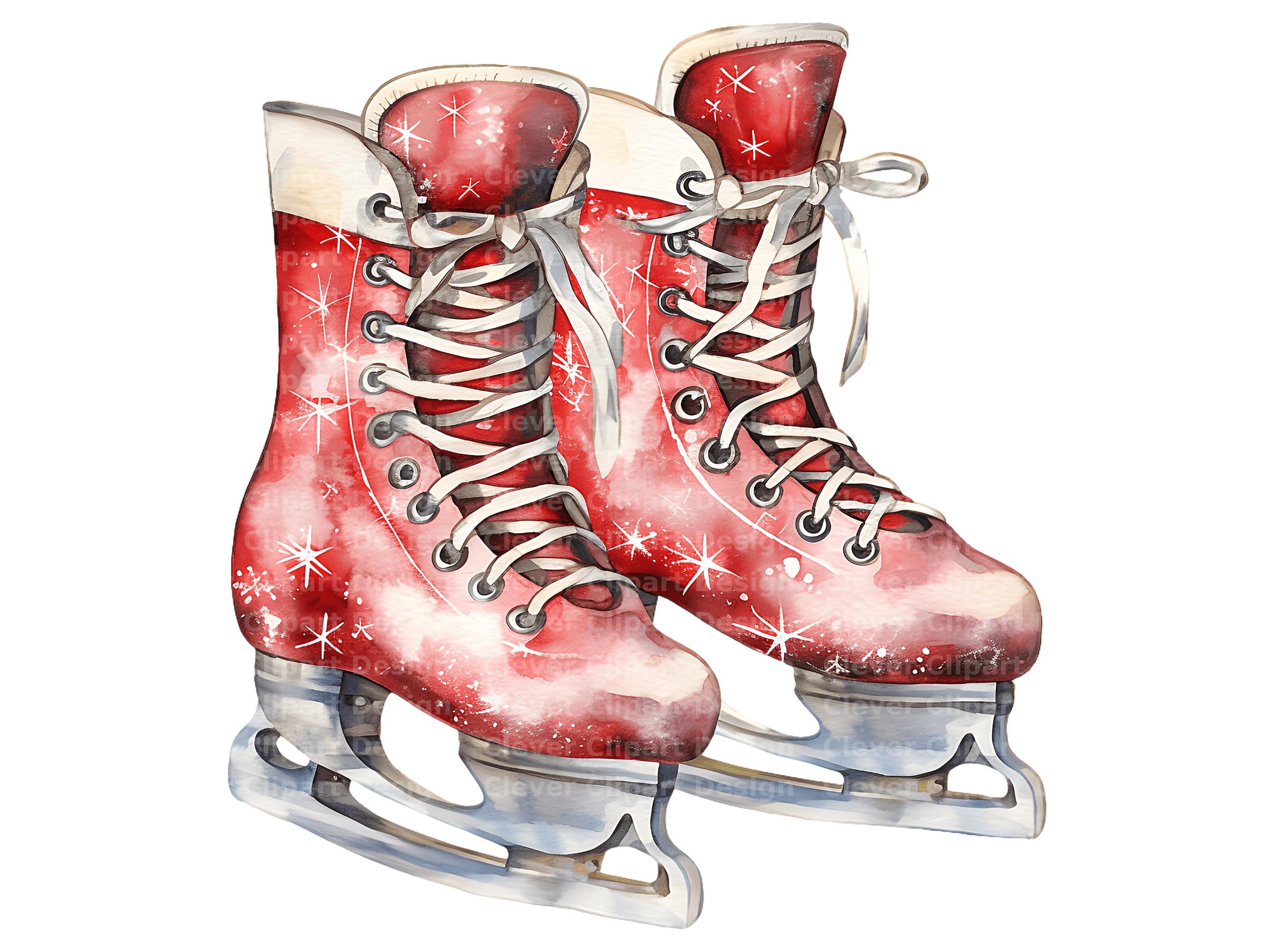 10 Ice Skates Clipart, Skating Shoes Clipart, Christmas Ice Skates ...