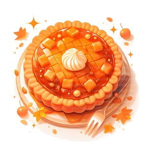 10 Pumpkin Pie Clipart, Autumn Dessert, Pumpkin Pie Art, Pumpkin Pie ...
