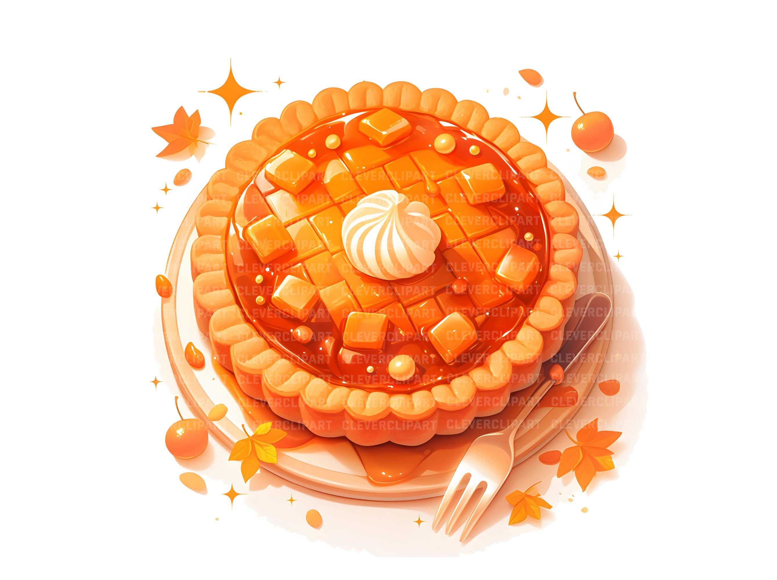 10 Pumpkin Pie Clipart, Autumn Dessert, Pumpkin Pie Art, Pumpkin Pie ...
