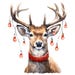 10 Christmas Deer Clipart, Deer With Santa Hat, Raindeer Clipart ...