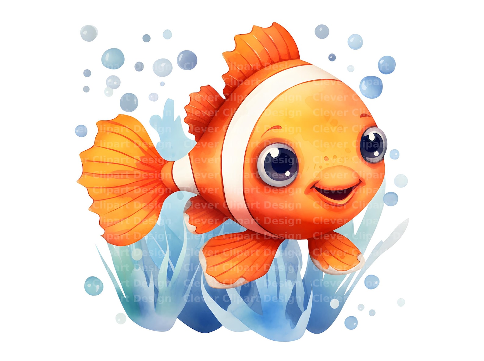 10 Clownfish Clipart, Cute Clownfish PNG, Clownfish Art, Digital ...