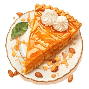 10 Pumpkin Pie Clipart, Autumn Dessert, Pumpkin Pie Art, Pumpkin Pie ...