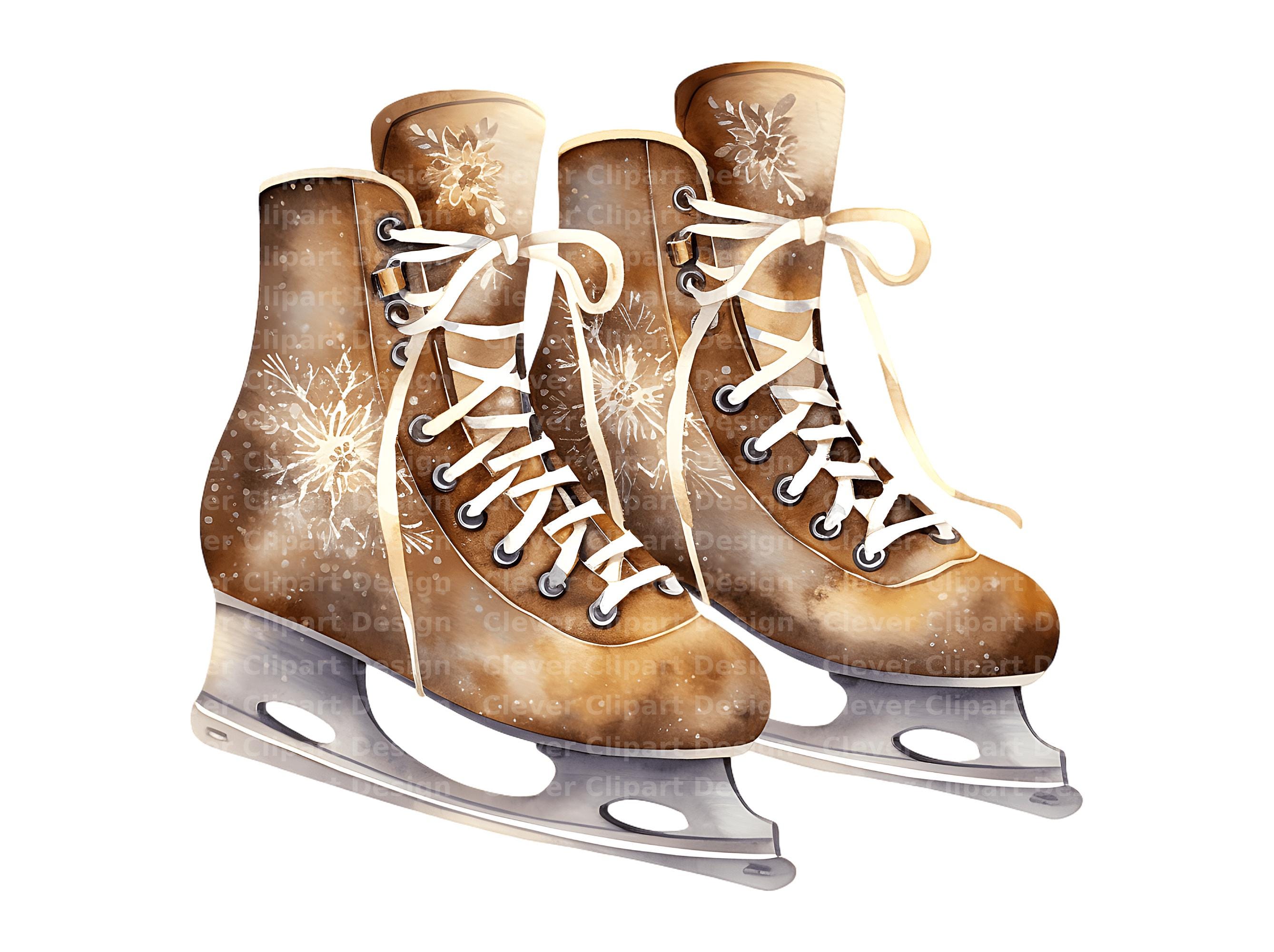 10 Ice Skates Clipart, Skating Shoes Clipart, Christmas Ice Skates ...