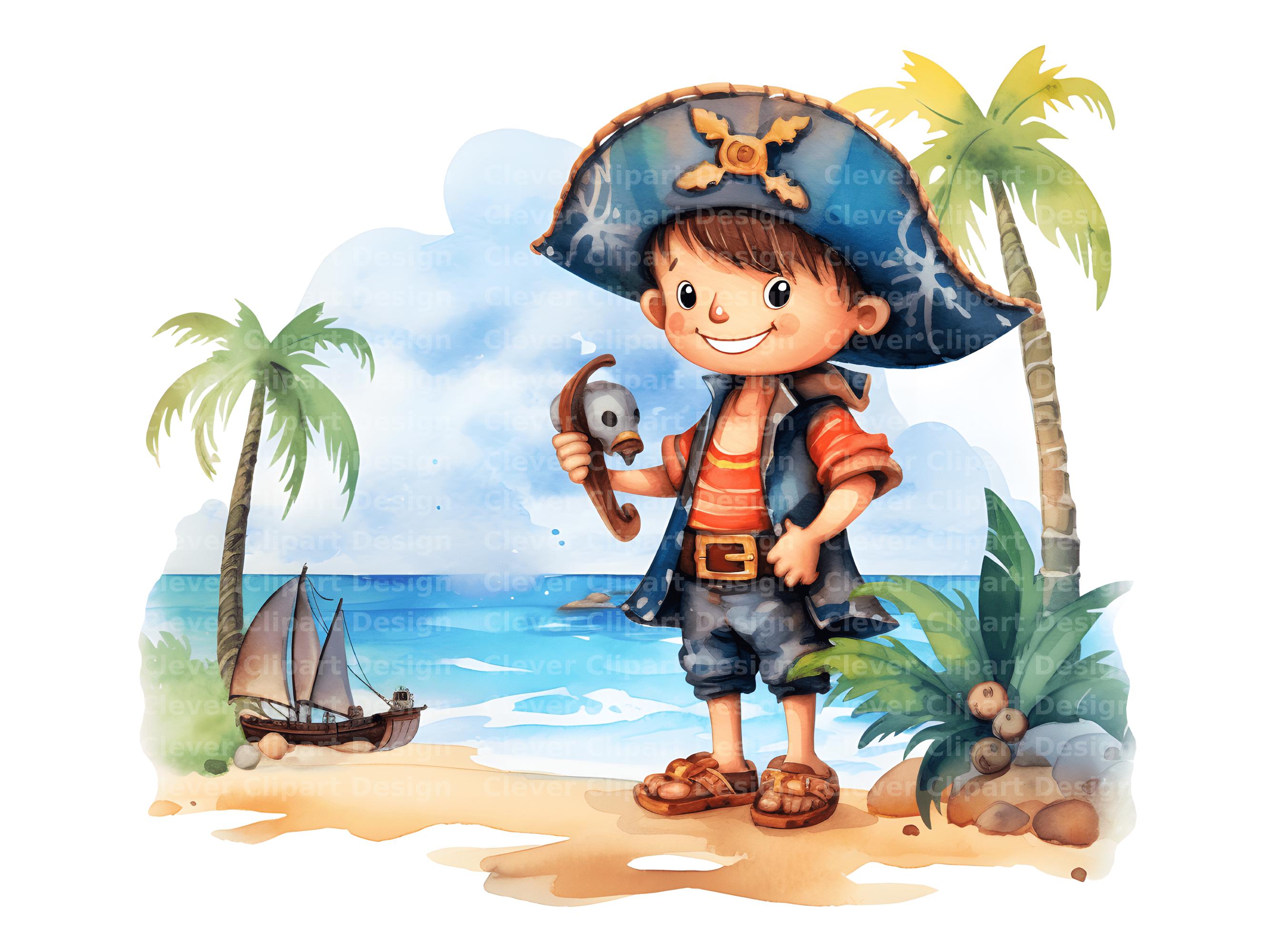 10 Cute Pirate Clipart, Nursery Pirate, Pirate PNG Bundle, Pirate ...