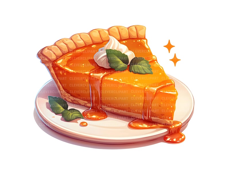 10 Pumpkin Pie Clipart, Autumn Dessert, Pumpkin Pie Art, Pumpkin Pie ...