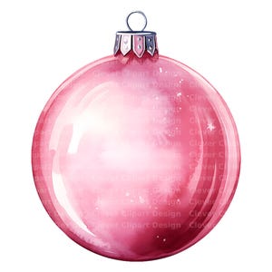 10 Vintage Christmas Bauble Clipart, Pink Bauble Clipart, Pink ...