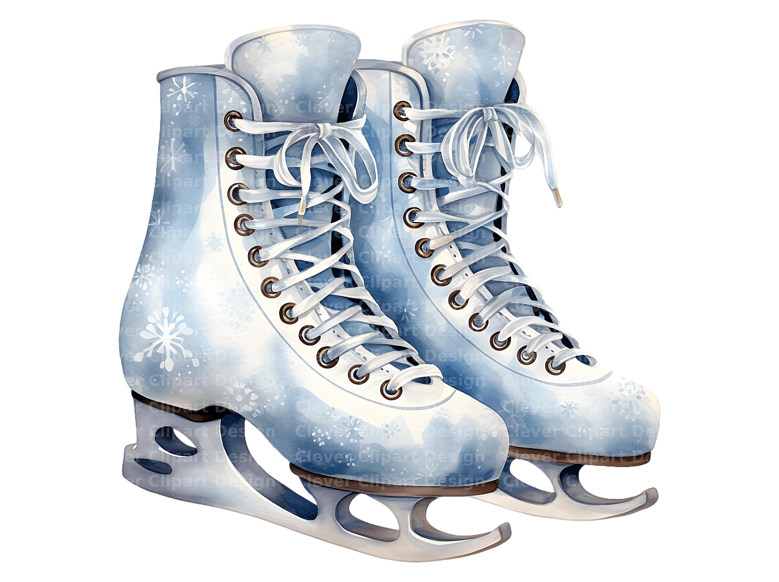 10 Ice Skates Clipart, Skating Shoes Clipart, Christmas Ice Skates ...