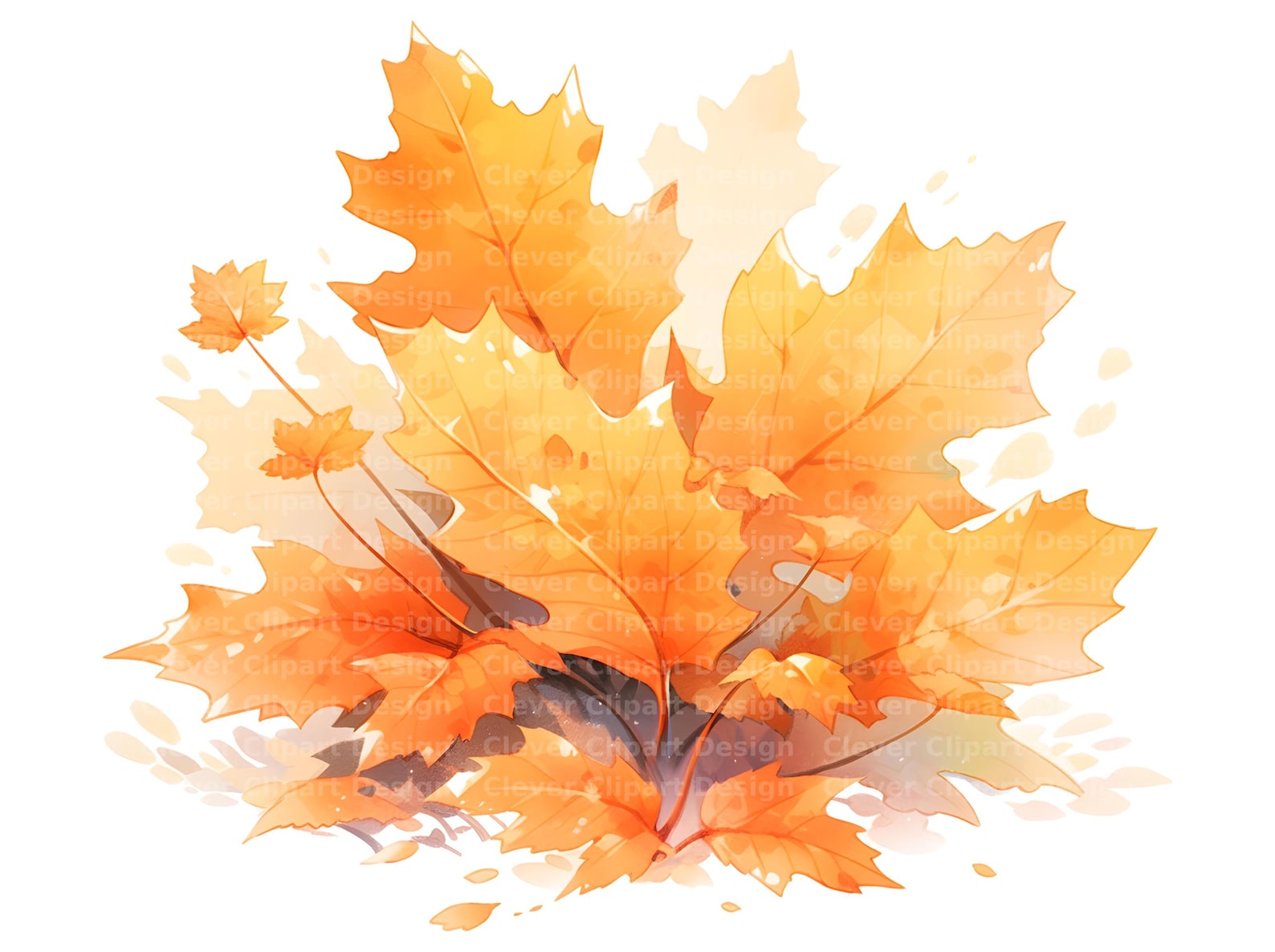 10 Autumn Leaves Clipart, Fall Leaf Clipart, Watercolor Leaf Clipart ...