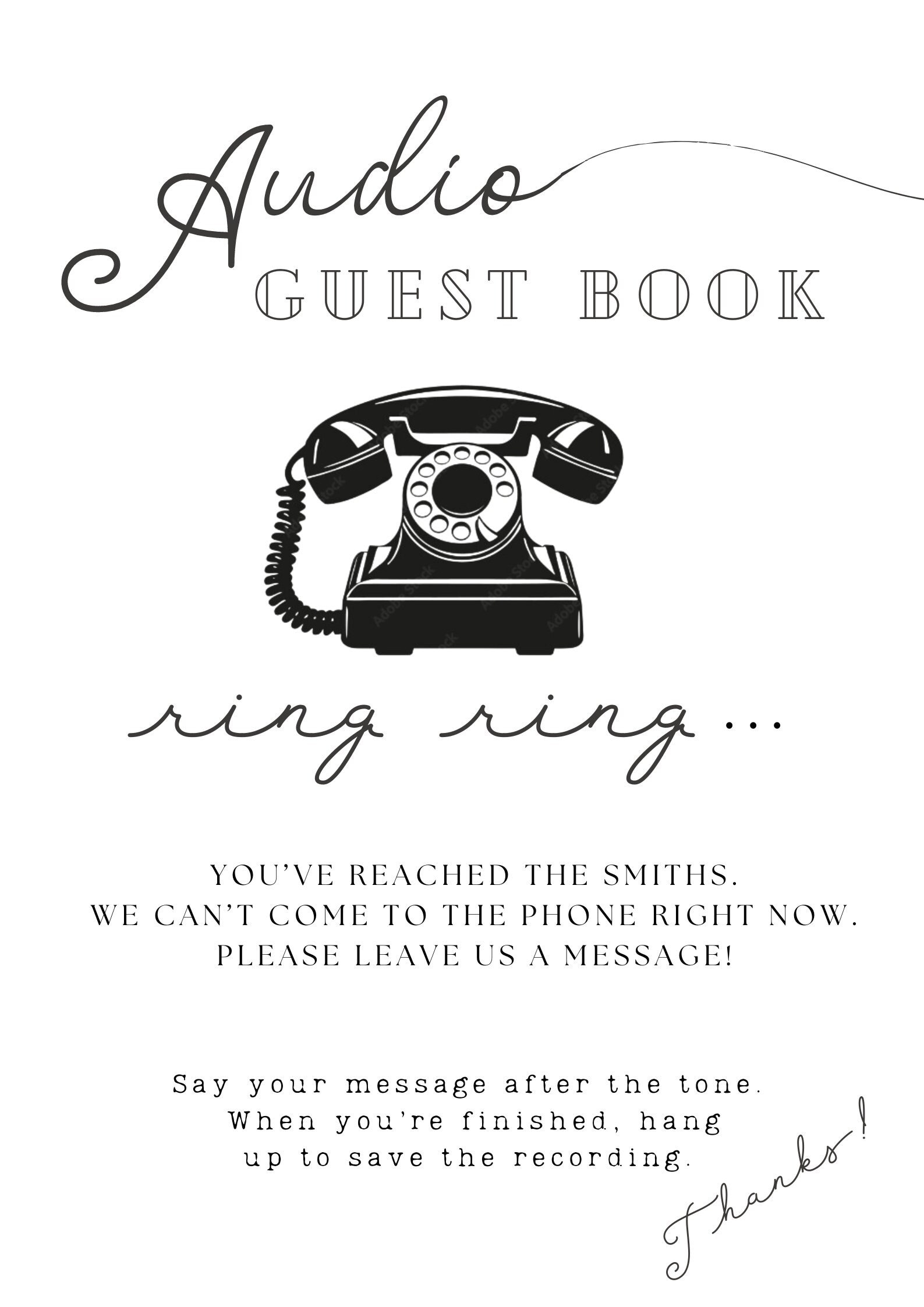 Audio Guest Book Personalized Sign - Etsy