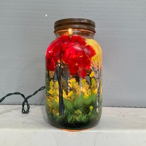 Mason Jar Light Fall Trees - Etsy