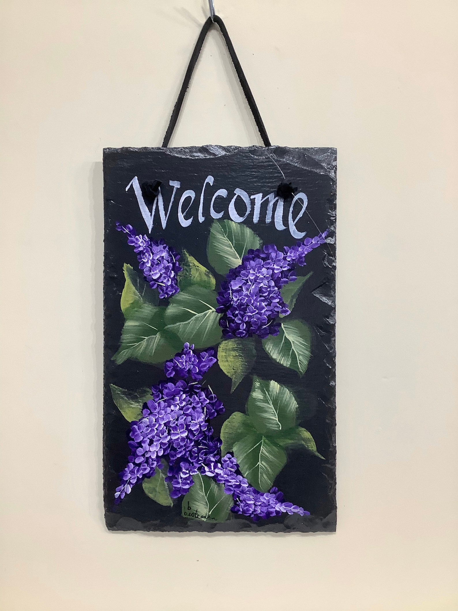 Slate Lilac Welcome Sign Wall hanging | Etsy
