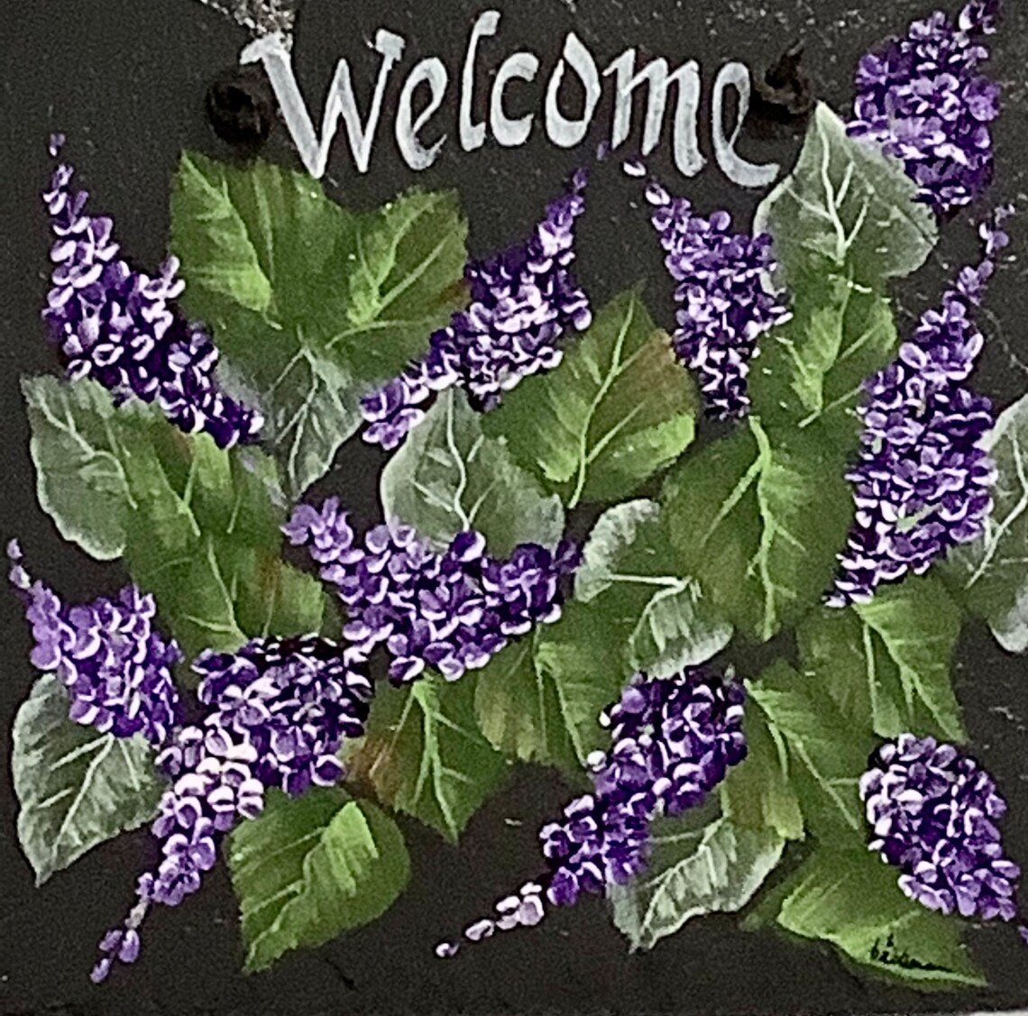 Slate Lilac Welcome Sign Wall Hanging - Etsy