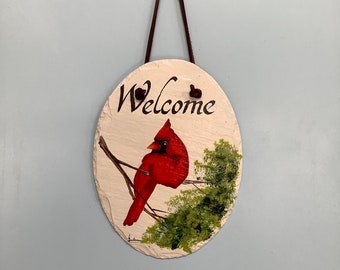 Cardinal Welcome Sign - Etsy