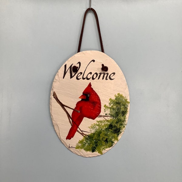 Cardinal Welcome Sign - Etsy