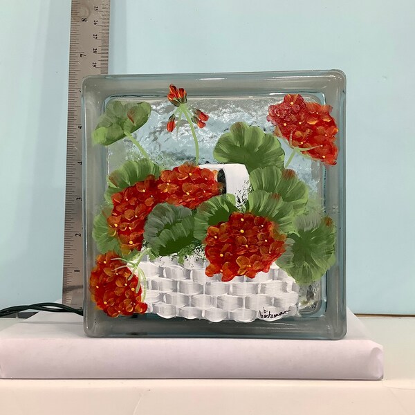 Hand Painted Glass Block - Etsy