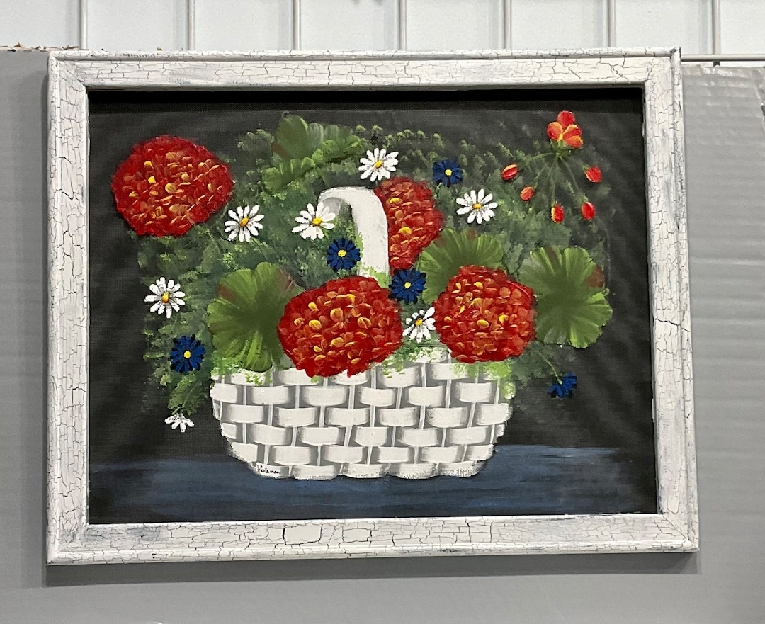 Window Screen Art Wall Hanging Porch Decor Farmhouse Style Basket ...