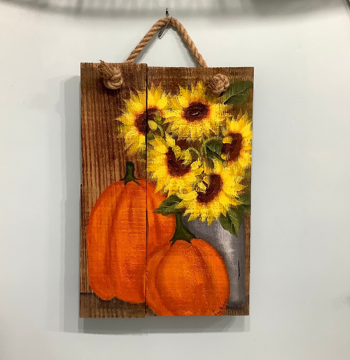 Fall signs repurposed pallet wood pumpkins welcome harvest | Etsy