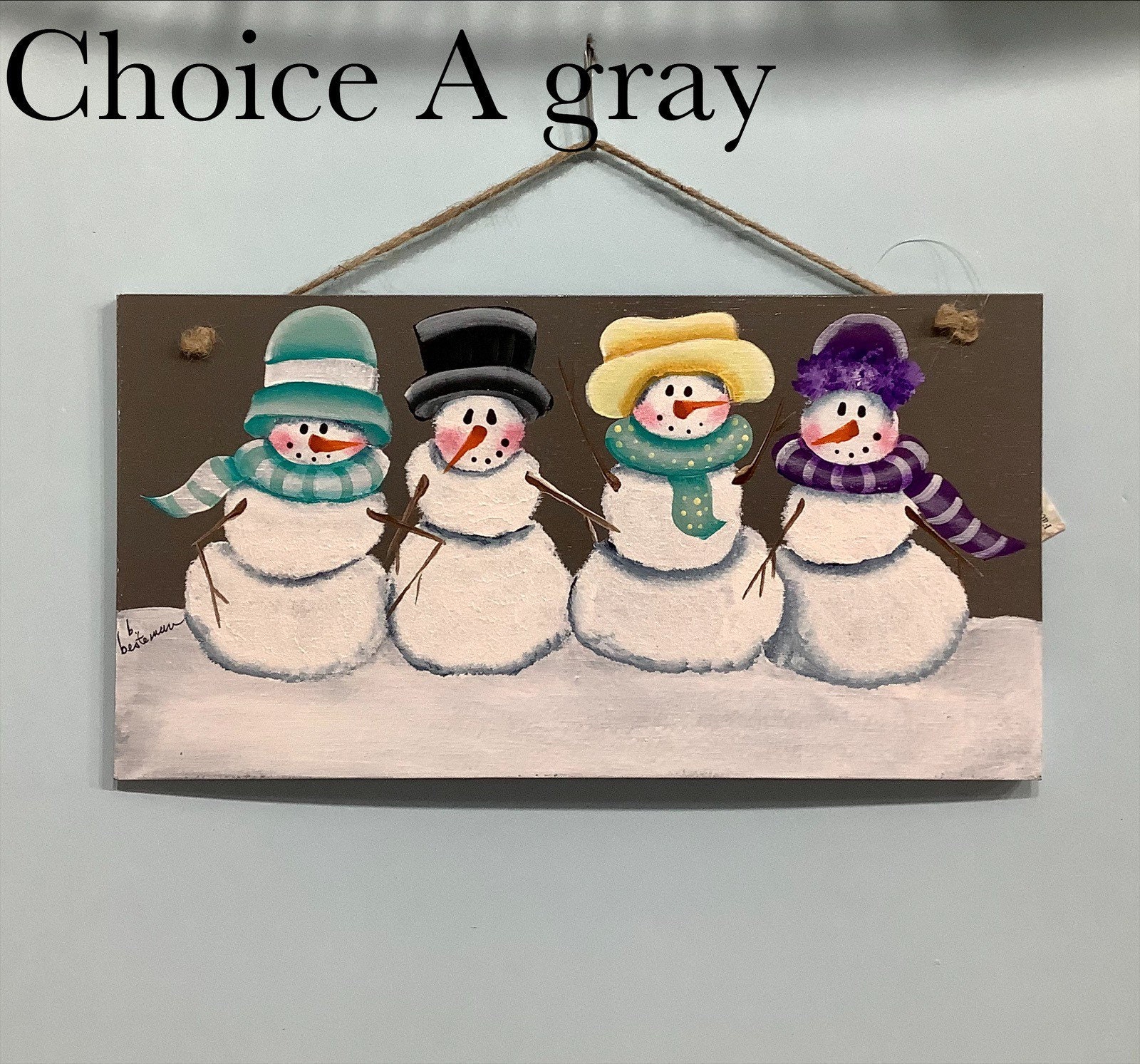 Personalized Hand Painted Family Sign Snowman Stick Together | Etsy