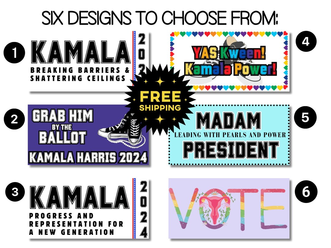 Kamala Harris Bumper Stickers Political Merch, Laptop Decal, Car Window ...
