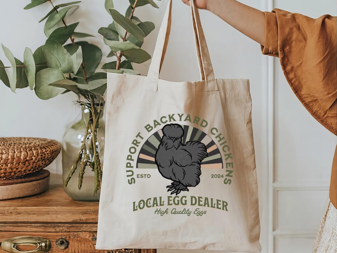 Personalized Silkie Chicken Cotton Canvas Tote Bag, Support Backyard ...