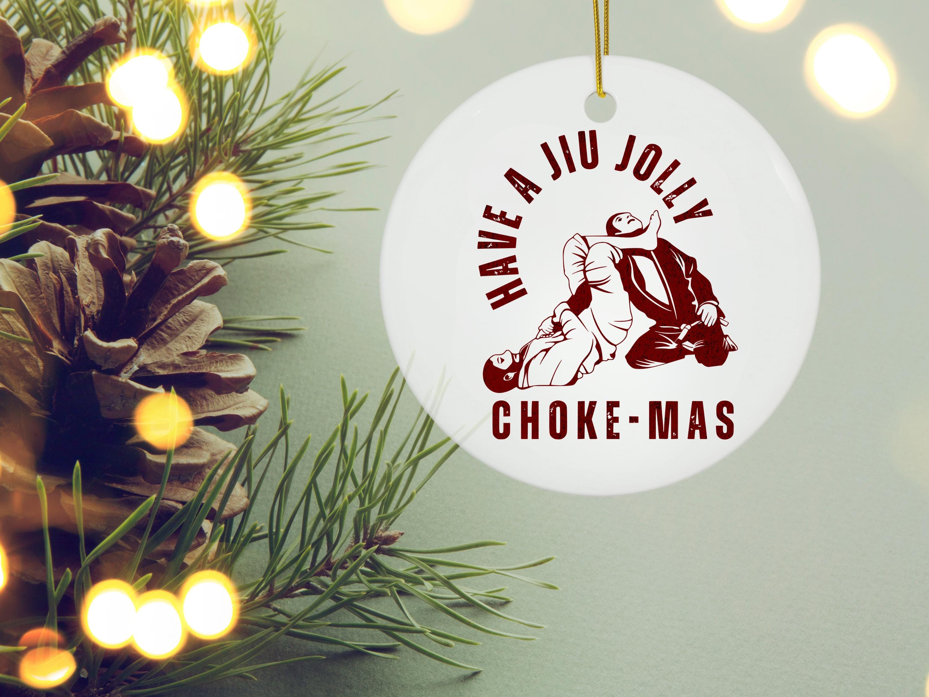 Christmas Jiu Jitsu Ornament Matte Ceramic Ornament Black Belt Gift ...