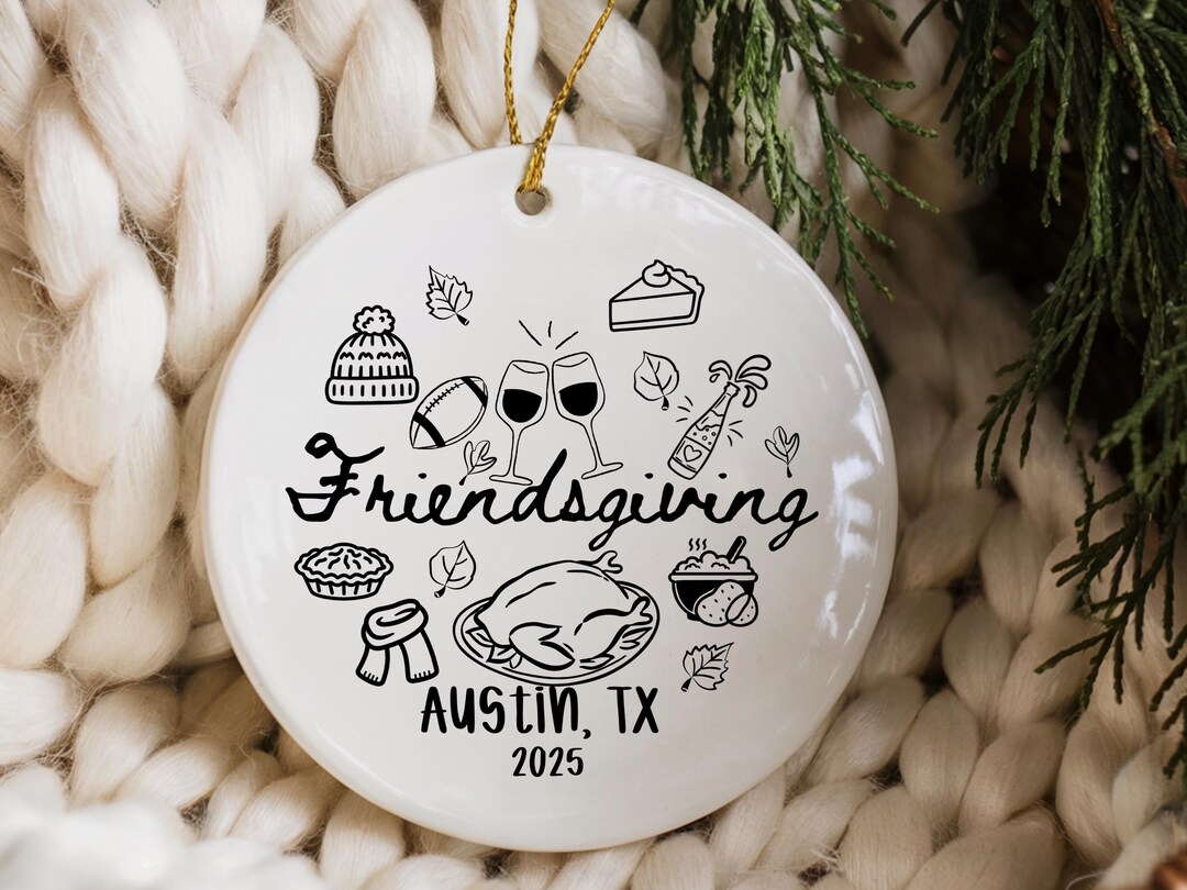Doodle Friendsgiving Ornament Friend or Coworker Gift, Bulk Party Favor ...