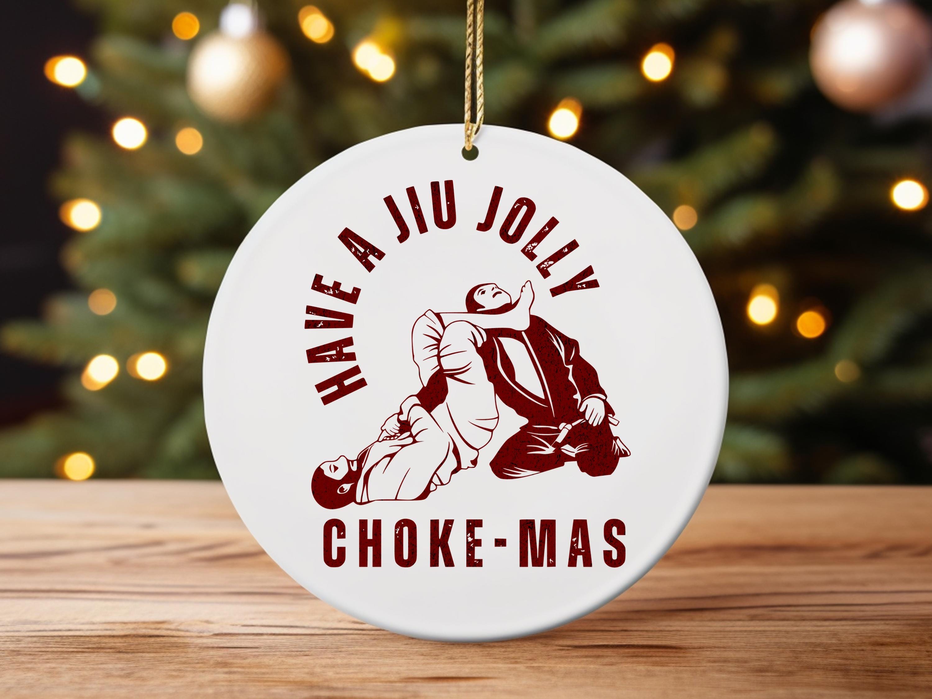 Christmas Jiu Jitsu Ornament Matte Ceramic Ornament Black Belt Gift ...